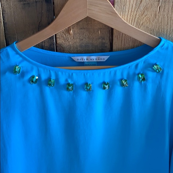 Peter Nygard | Tops | Nwot Peter Nygard Plus Size Teal Blouse | Poshmark